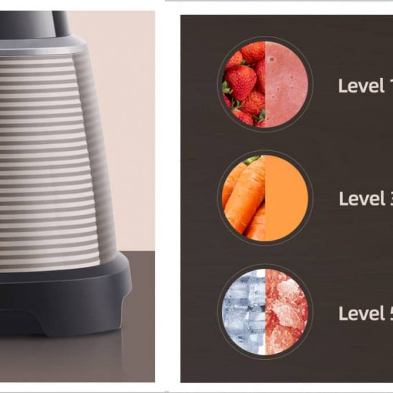 JIMMY B53 1000W Smart High Speed Blender with LED Display, Stainless Steel blades, Self-Cleaning ...