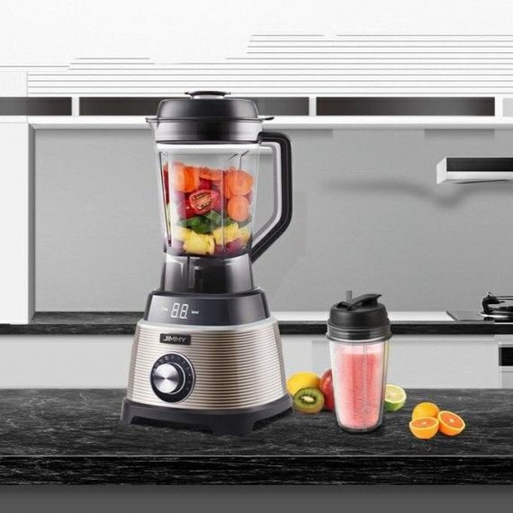 JIMMY B53 1000W Smart High Speed Blender with LED Display, Stainless Steel blades, Self-Cleaning ...